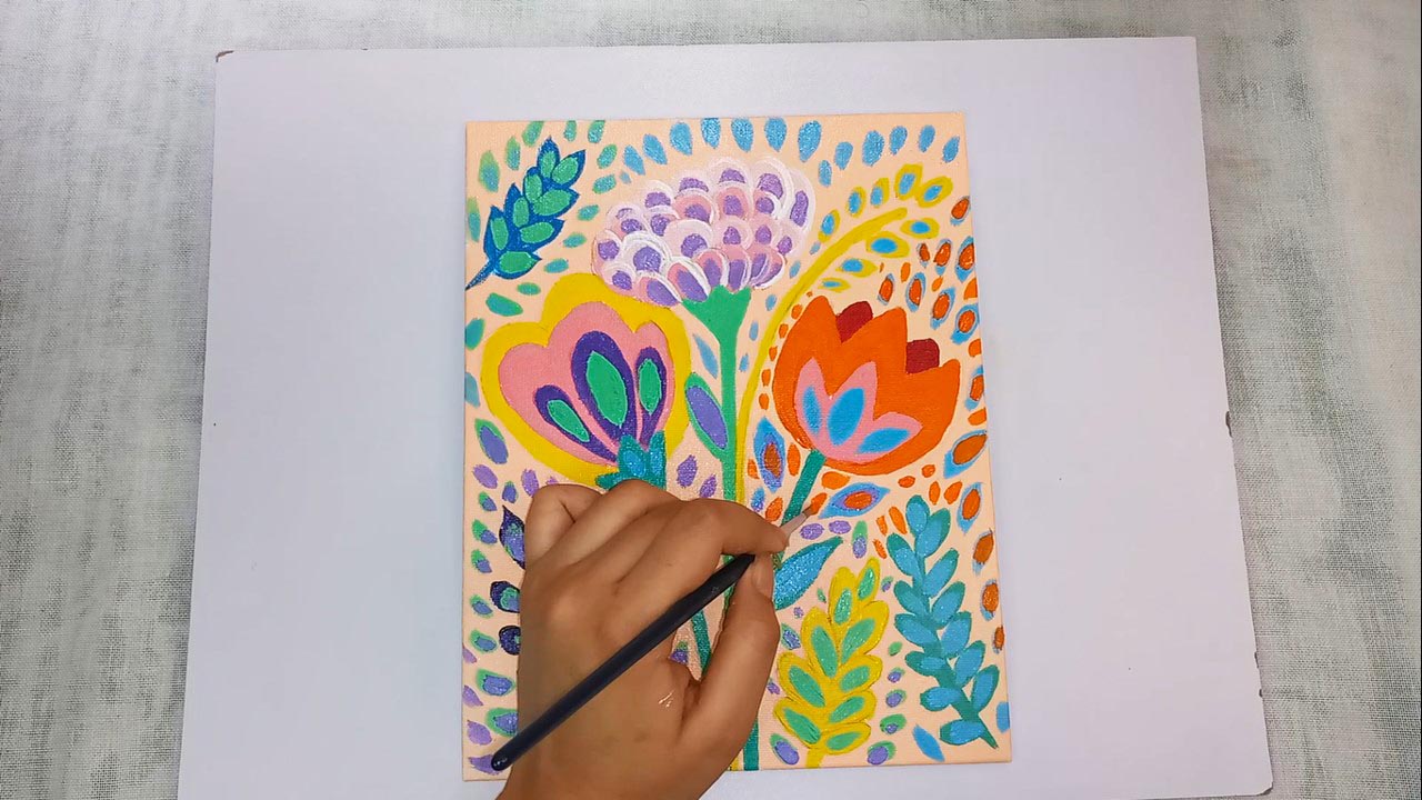 Easy Step By Step Acrylic Flower Painting For Beginner And Kids - RiseBrite